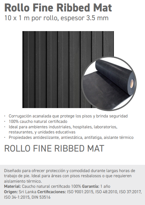 ALFOMBRA MEDIUM RIBBED MAT - Sillas Ergonómicas